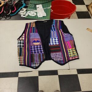 Huipils | Artesanias Andes Vest Womens Xl Ecuador Cotton Wool Colorful ...